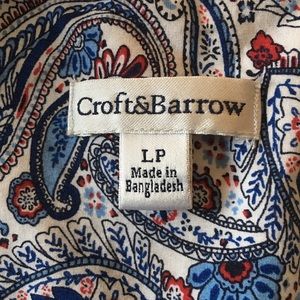 croft & barrow | Tops | Croft Barrow Paisley Sleeveless Shirt | Poshmark